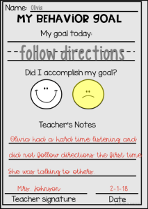 Behavior Goals for Students | Full Teacher Guide
